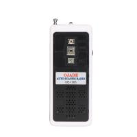 China Black Portable FM Radio with Earphones 3V Auto Scan Mini Flashlight 105x43x22mm for sale