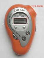 China Mango Shape Time LCD Display Radio 25mm AAA Batteries Power FM Clock for sale