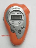 China FM Pocket Radio with Clock Flashlight Earphones 80x43x21mm Auto Scan for sale