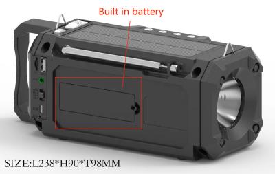 China Rechargeable FM Radio with Solar Panel LED Light 2800mAh Battery 3 Band AM FM SW for sale
