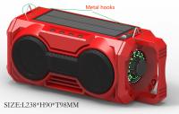 China Solar Dynamo Rechargeable FM Radio with 2 Speakers LED Light 2800mAh 3 Band for sale