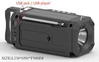 China Solar Dynamo Rechargeable FM Radio with 2 Speakers LED Light 2800mAh 3 Band for sale