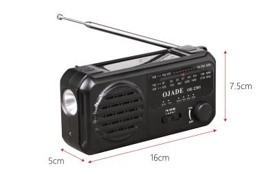 China USB Rechargeable Hand Crank Radio 400g Portable AM FM SW Radio with Speaker 2800mAh for sale