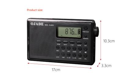 China FM MW SW Digital Radio 10.2cm Bluetooth Speaker Rechargeable Battery Portable LCD Display for sale