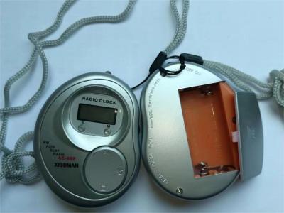 China Cartoon Pocket FM Radio Receiver 88-108MHz Mini Speaker with LCD Time Display for sale