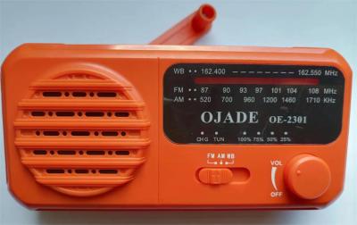 China Emergency Solar Hand Crank Radio 3 Band AM FM WB 2800mAh Power Bank Flashlight for sale