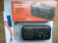 China AM FM WB Emergency Solar Hand Crank Radio with 2800mAh Power Bank and 1W LED Flashlight for sale