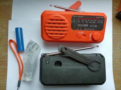 China Outdoor Emergency Solar Hand Crank Radio AM FM WB 1W LED 2800mAh Battery for sale