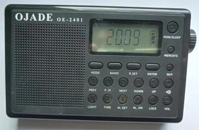 China LCD Display FM MW SW Rechargeable Radio 230g Multi Band Alarm Clock Radio for sale