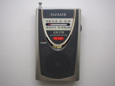 China OJADE OE-1201 AM FM Radio Receiver Portable Built In Speaker Manual Tuning Black OEM for sale