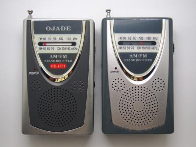 China OJADE OE-1201 Manual Tuning AM FM Radio Receiver with Built In Antenna and Headphone Jack for sale