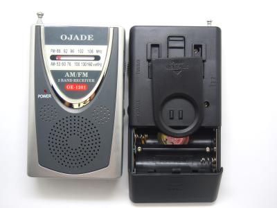 China Portable AM FM Radio Receiver DC Powered Pocket Radio OEM Gift OE-1201 for sale