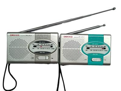 China DEKKO DK-2012 Pocket AM FM Radio with Built-in Speaker, 2 AA Battery Powered Portable Radio for sale