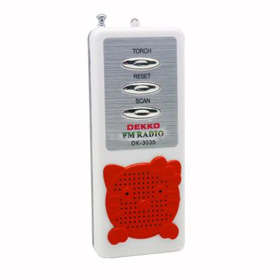 China DEKKO DK-3035 OEM Color FM Auto Scan Radio 88-108 MHz Mini Pocket Radio with Internal Speaker for sale