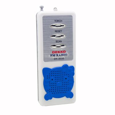 China DEKKO DK-3035 Battery-Powered FM Speaker Radio with Stereo Earphone and Mini LED Light for sale
