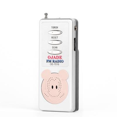 China OJADE OE-7016 FM Radio with Built-in Speaker 88-108MHz Battery Powered Ultralight Auto Scan for sale