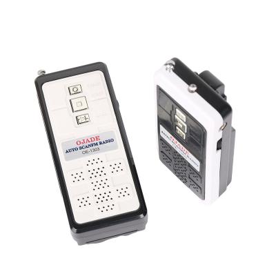 China Ultralight FM Speaker Radio Auto Scan 88-108MHz UM3x2 Battery OEM Logo Promotional Gift for sale