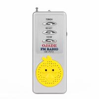 China Battery Powered Pocket FM Radio with LED Light 105x43x22mm ABS Portable Speaker for sale