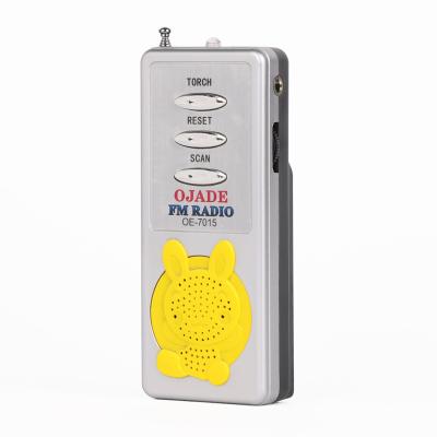 China Handheld FM Auto Scan Radio 88-108 MHz with LED Light and 3.5mm Jack for sale