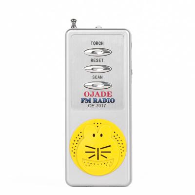 China Handheld FM Auto Scan Radio with LED Emergency Light 88-108 MHz ABS Portable for sale
