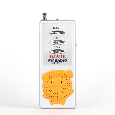 China OJADE OE-7018 Handheld FM Auto Scan Radio with LED Light 3.5mm Earphone 105x43x22mm for sale