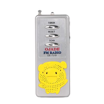 China ABS Handheld FM Radio 88-108 MHz with Emergency Light and 3.5mm Earphone Jack for sale