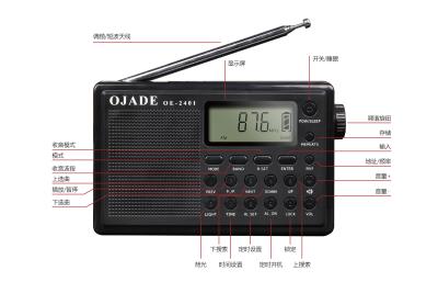 China OE-2401 Digital Portable Bluetooth Radio AM FM MW 20 Channel Memory Type-C Charger for sale
