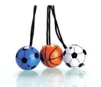 China Football Design Mini Pocket FM Radio with Lanyard 40mm Diameter DC1.5V for sale