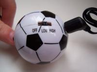 China Football Design Mini Pocket FM Radio with Lanyard 40mm Diameter DC1.5V for sale