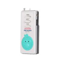 China Battery Powered Pocket FM Radio with LED Light 105x43x22mm ABS Portable Speaker for sale