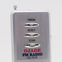 China OJADE Handheld FM Auto Scan Radio 88-108 MHz Portable Pocket Radio with 3.5mm Headphone Jack for sale