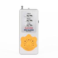 China Mini Handheld FM Radio ABS with Earphone Jack Flashlight 105x43x22mm for sale