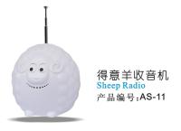 China 88mm Outdoor FM Auto Scan Radio Cartoon Sheep Design Pocket Radio FM88-108MHz for sale