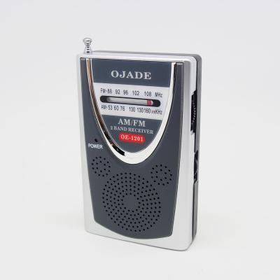 China OE-1201 Portable AM FM Radio with Lanyard Handheld 10x6.2x2.3cm AA Battery Powered for sale