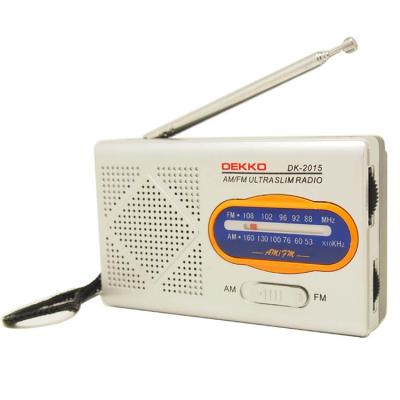 China DEKKO DK-2013 Pocket AM FM Radio with Headphone Jack AA Battery Powered for sale