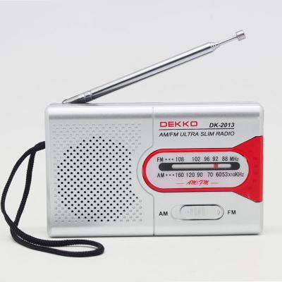 China DEKKO DK-2013 Pocket AM FM Radio with 2 AA Battery Power and Built-in Antenna for sale