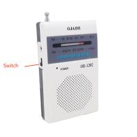 China Portable AM FM Radio Pocket Mini Size DC Power Supply Built In Speaker 10x6.2x2.3cm for sale
