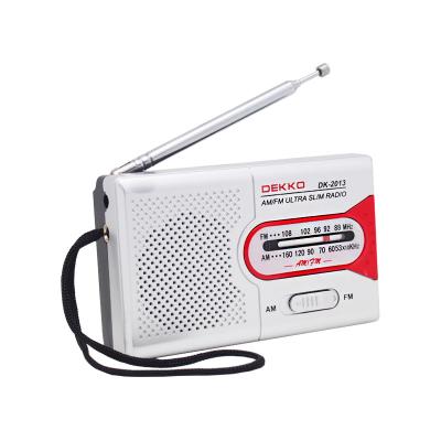China DEKKO DK-2013 Pocket AM FM Radio 2 AA Battery Powered Portable Mini Radio for sale