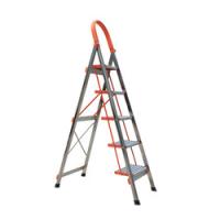 China Aluminium Folding 5 Steps Household Kitchen Safety Step Ladders for sale