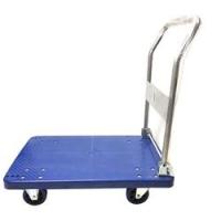 China Folding Handling Steel Hand Truck Flatbed Utility Carts Plastic Platform Trolly for sale