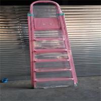 China Foldable Carbon Steel Hand Truck White 6 Steps Pink Color for sale