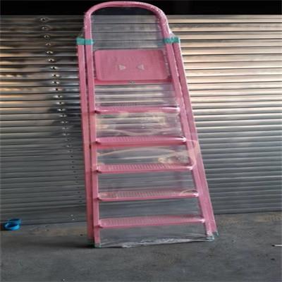 China Foldable Carbon Steel Hand Truck White 6 Steps Pink Color for sale