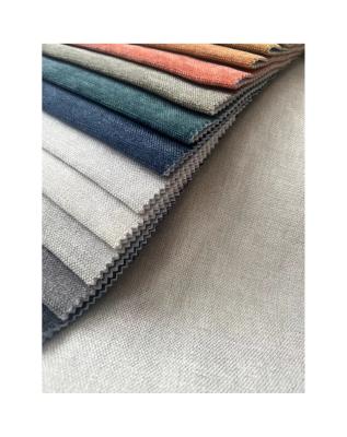 China Sofa Custom Polyester Linen Fabric Linen Jacquard Fabric Double Faced for sale