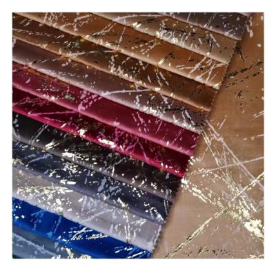 China Shrink Resistant Embossed Foil Velvet Fabric Printed Knitted Fabric for sale