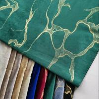 China Bronze Floral Print Velvet Fabric Polyester With Knitted Technics Customized Color for sale
