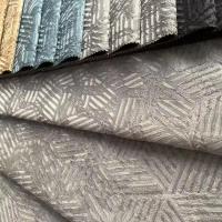 China Glue Deep Embossed Velvet Knit Fabric Luxury Style Soft For Sofa for sale