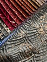 China Breathable Soft Metallic Foil Print Fabric Foil Printed Velvet Fabric for sale