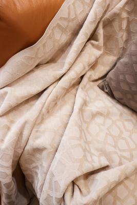 China Medium Weight Custom-made Circle Knitting Jacquard Velvet Fabric for Sofa and Home Textile for sale