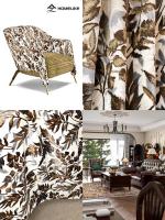 China Luxury Vintage Leaves Pattern Jacquard Velvet Fabric For Sofa for sale