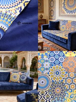 China Middle Eastern Mediterranean Style Printed Velvet (California) Fabric for Sofa for sale
